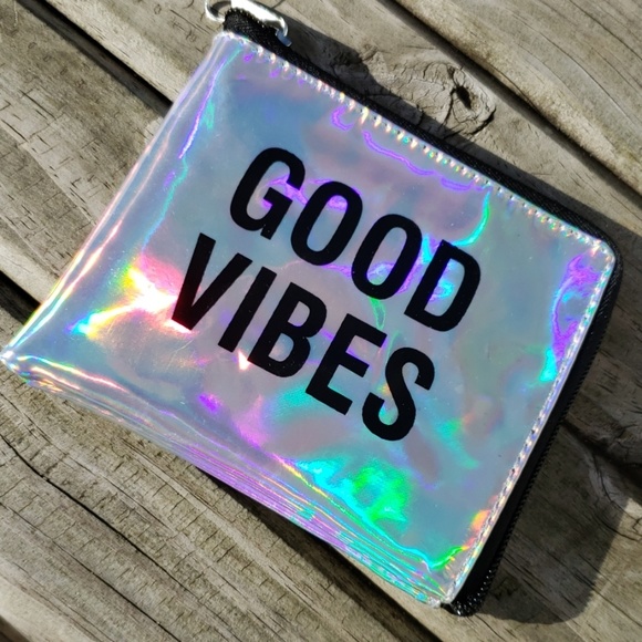 Bags | Good Vibes Pouch With Zipper New | Poshmark